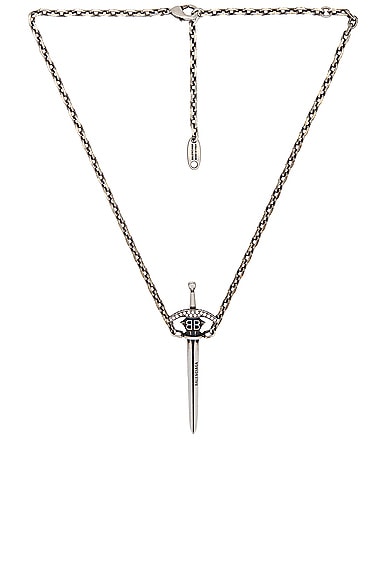 BALENCIAGA バレンシアガGOTH SWORD ネックレス Balenciaga Goth Sword Necklace In Metallic Silver - Antique Silver